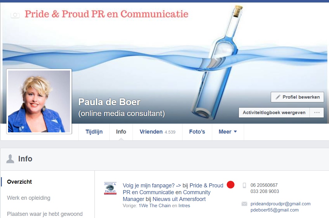 Facebook pagina koppelen aan je profiel Pride & Proud PR en Communicatie